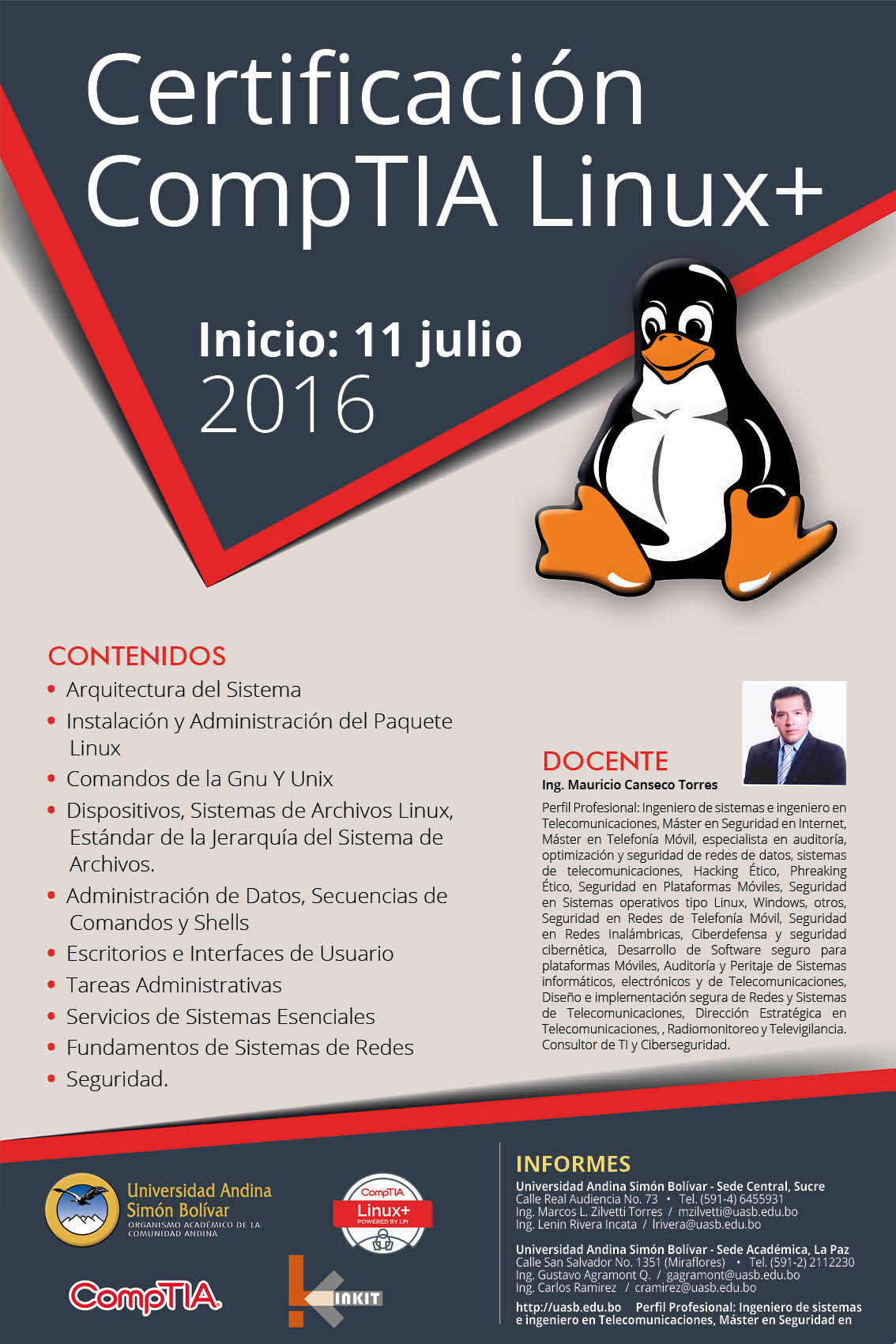 Certificación CompTIA Linux+ – Universidad Andina Simón Bolívar